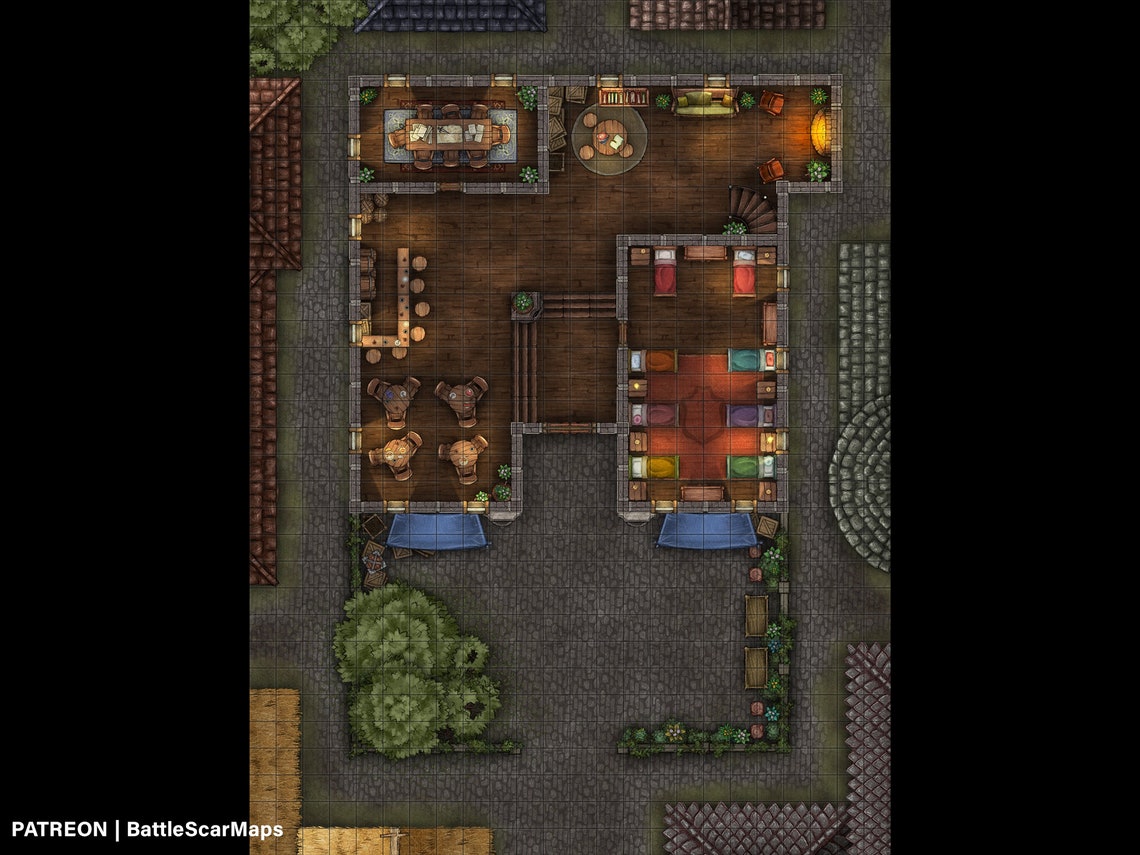 Guild Hall Battle Map Dnd Battle Map D&D Battlemap | Etsy