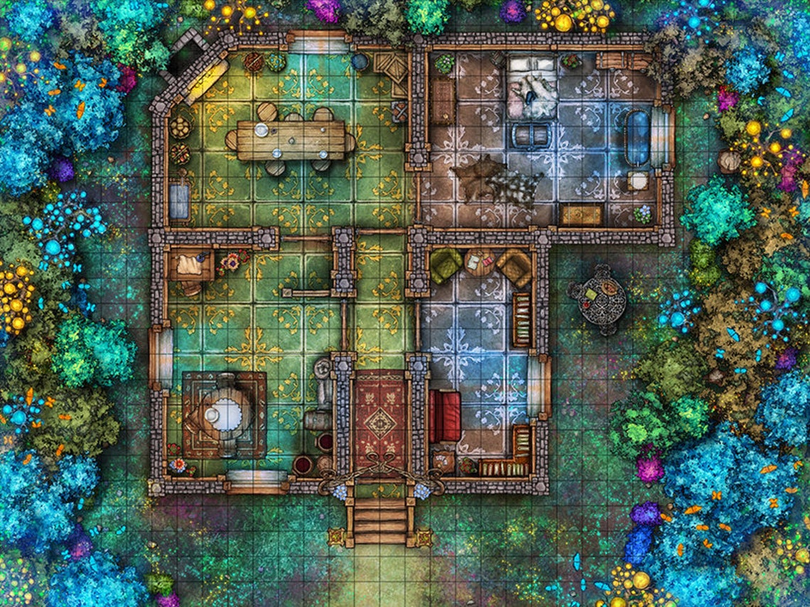 Forest Cottage Battle Map Dnd Battle Map D&D Battlemap - Etsy UK