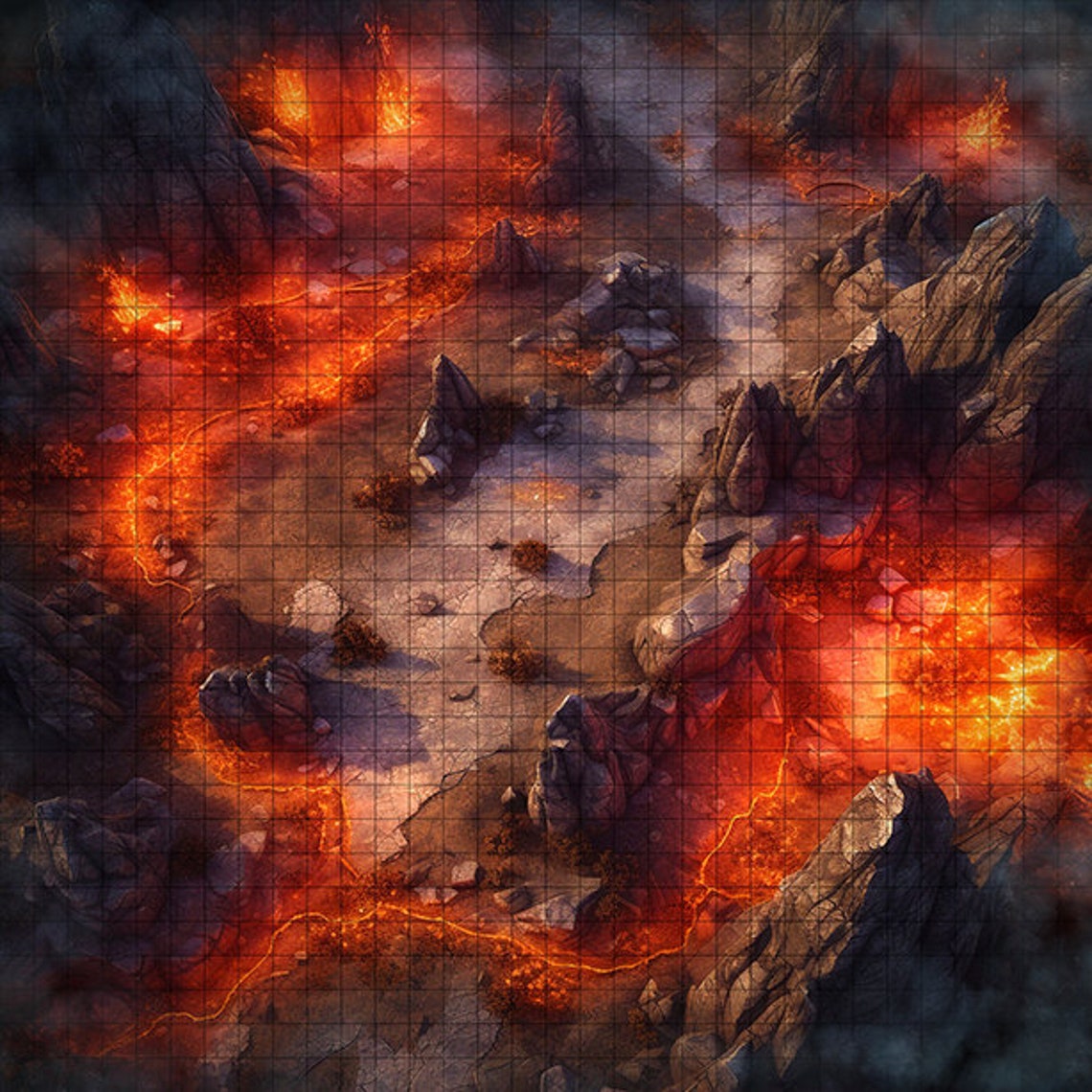 Lava Landing Battle Map, Dnd Battle Map, D&D, Battlemap, Dungeons and ...