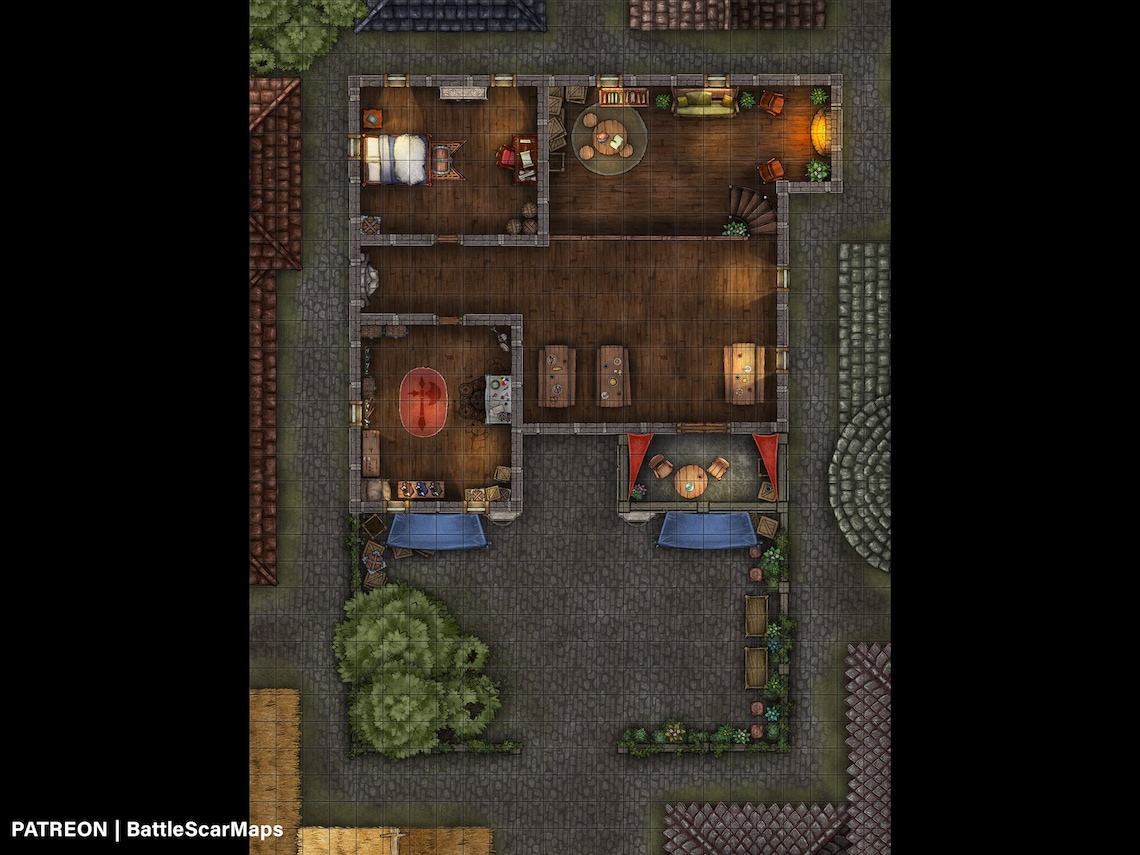 Guild Hall Battle Map Dnd Battle Map D&D Battlemap | Etsy