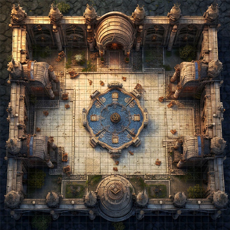 Elven Courtyard Battle Map, Dnd Battle Map, D&D, Battlemap, Dungeons ...