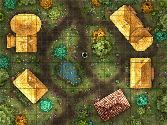 Village Battle Map Dnd Battle Map D&D Battlemap Dungeons - Etsy Australia