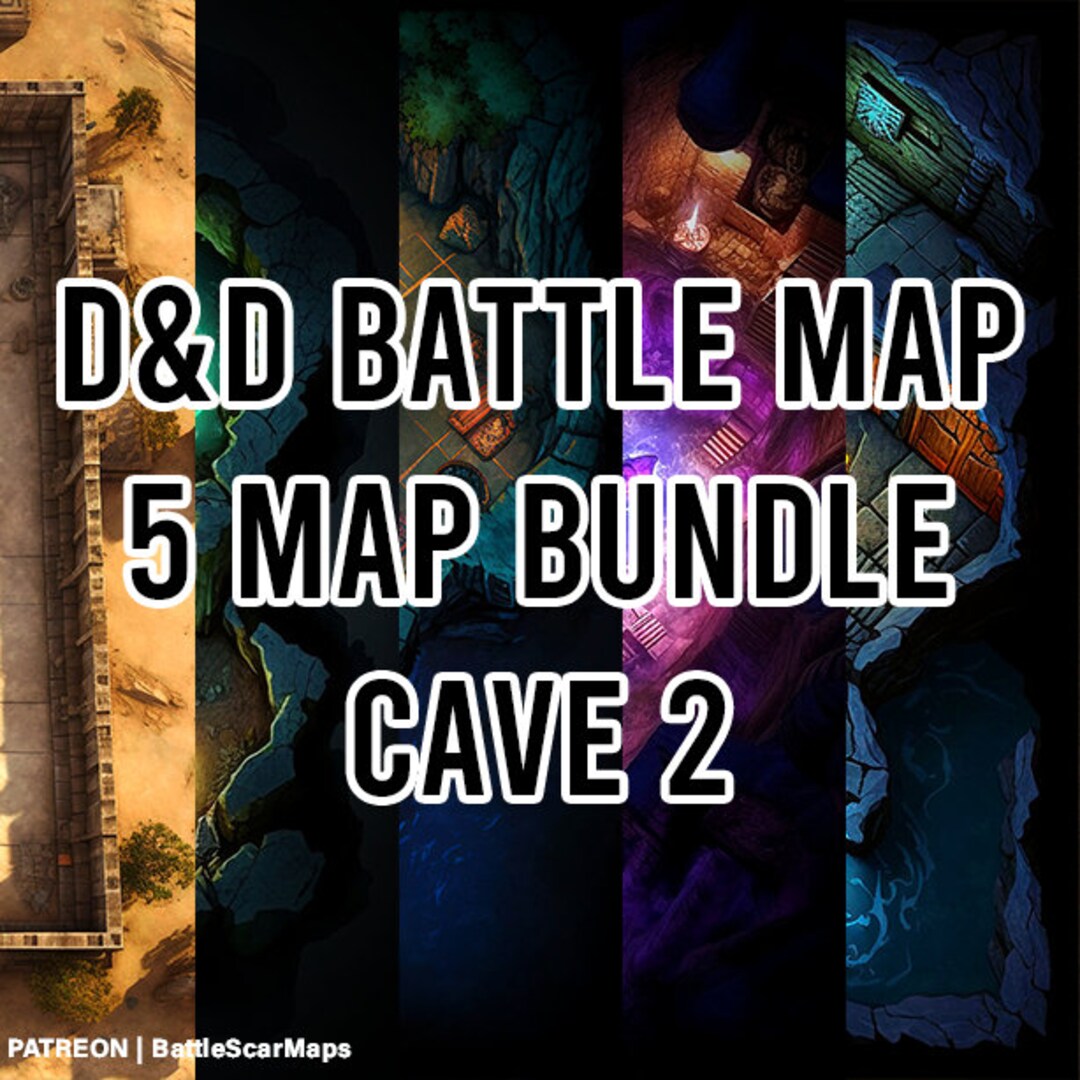 Cave 2 Bundle Battle Map, Dnd Battle Map, D&D, Battlemap, Dungeons and ...