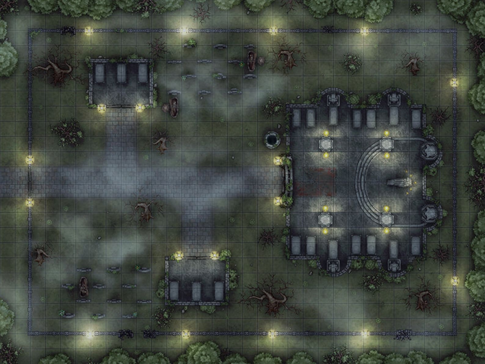 Old Cemetery Battle Map, Dnd Battle Map, D&D, Battlemap, Dungeons and ...