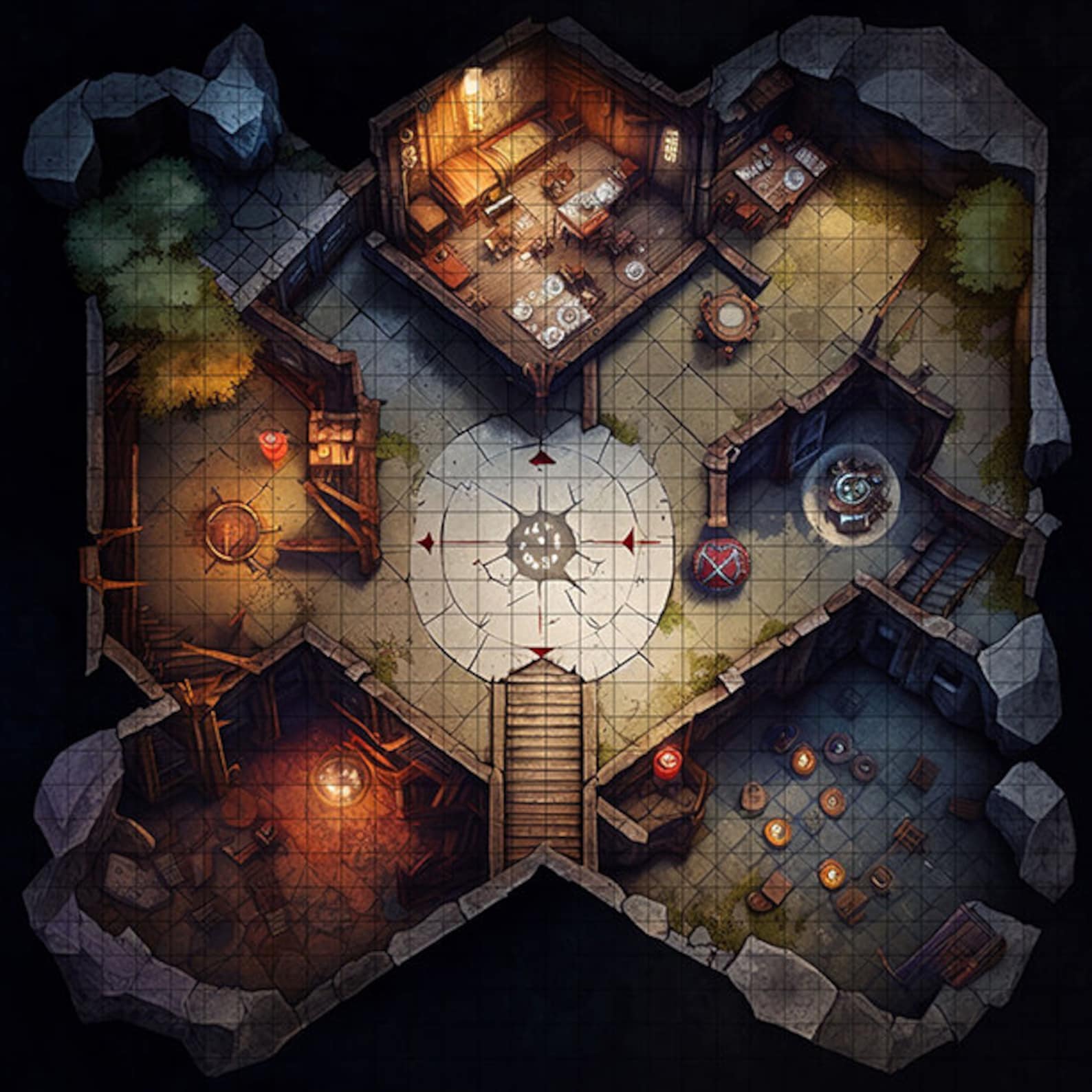 Secluded Battle Map, Dnd Battle Map, D&D, Battlemap, Dungeons and ...