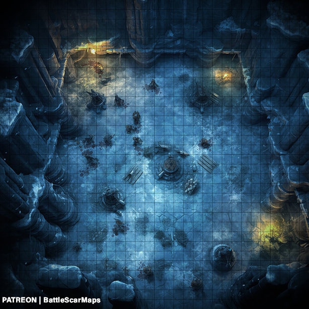 Frozen Cavern Battle Map, Dnd Battle Map, D&D, Battlemap, Dungeons and ...