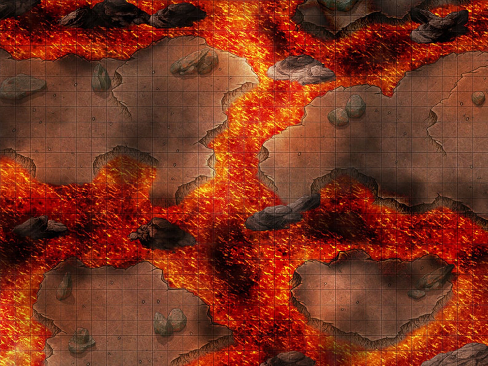 Lava Steppes Battle Map, Dnd Battle Map, D&D, Battlemap, Dungeons and ...