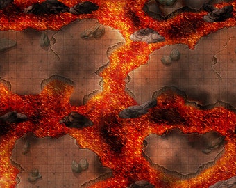 LAVA ARENA Battle Map, Dnd Battle Map, D&D, Battlemap, Dungeons and ...