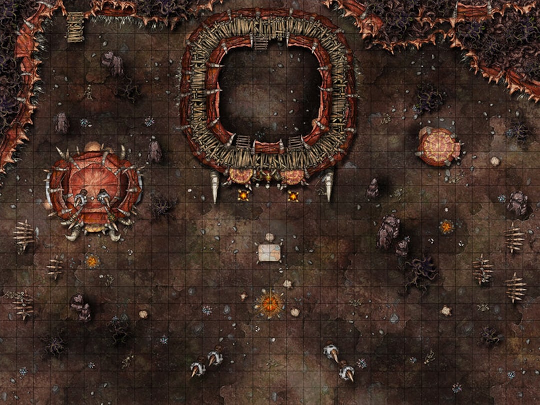 Orc Village Battle Map, Dnd Battle Map, D&D, Battlemap, Dungeons and ...