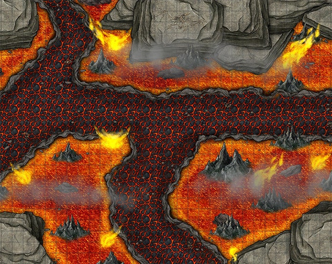 Hell's Fire Road Battle Map, Dnd Battle Map, D&D, Battlemap, Dungeons ...