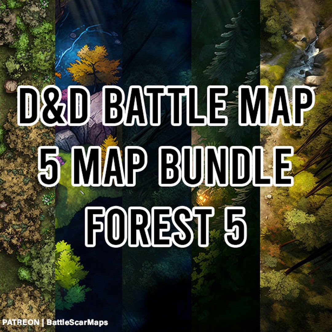 Forest Bundle 5 Battle Map, Dnd Battle Map, D&D, Battlemap, Dungeons and Dragons, 5e, Roll20 ...