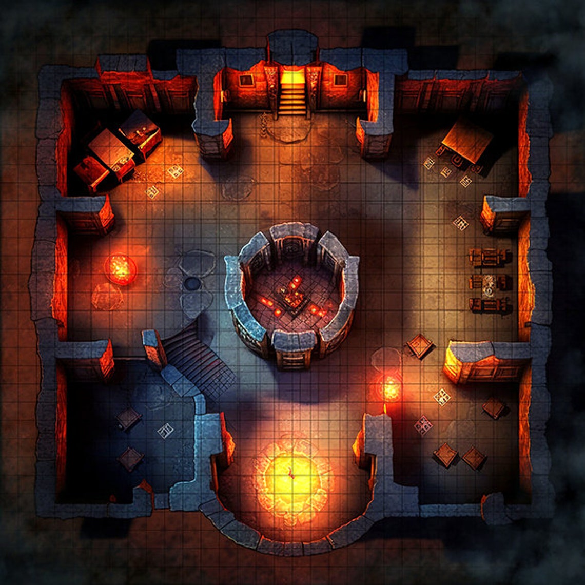 Crypt Library Battle Map, Dnd Battle Map, D&D, Battlemap, Dungeons and ...