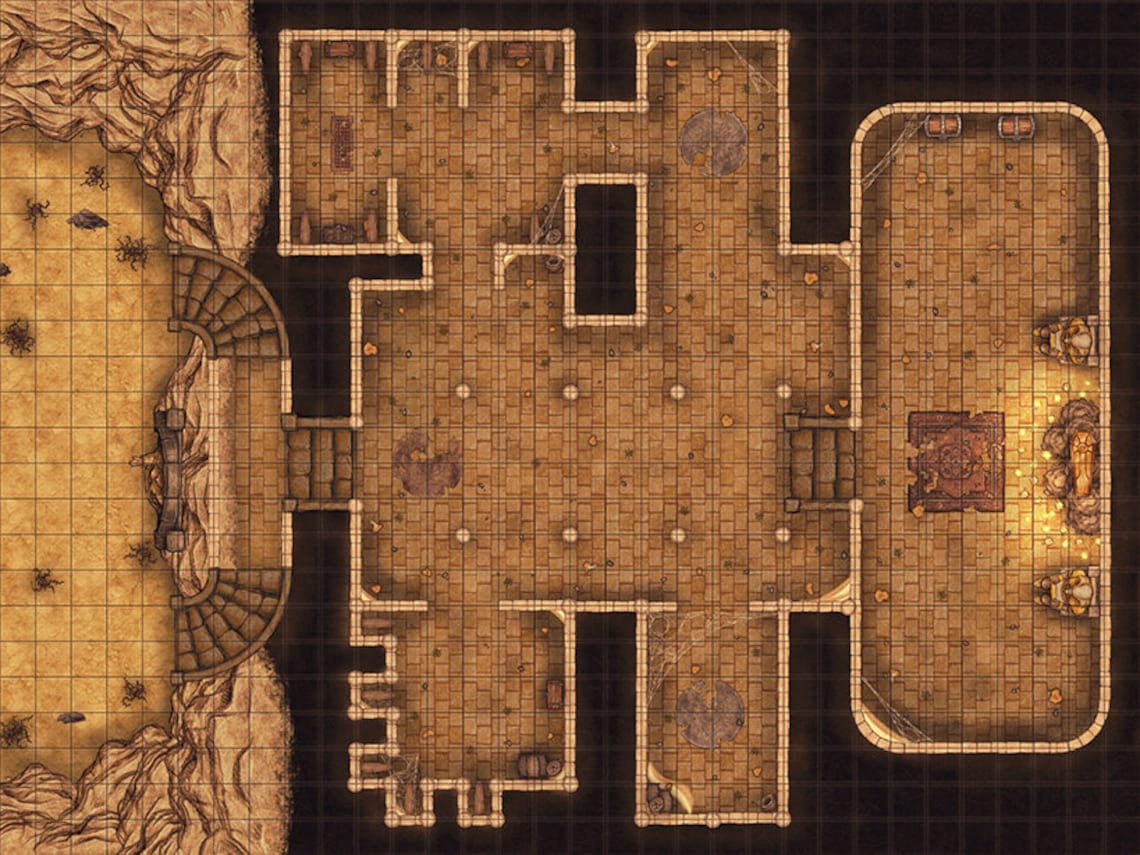 Desert Catacombs Battle Map, Dnd Battle Map, D&D, Battlemap, Dungeons ...