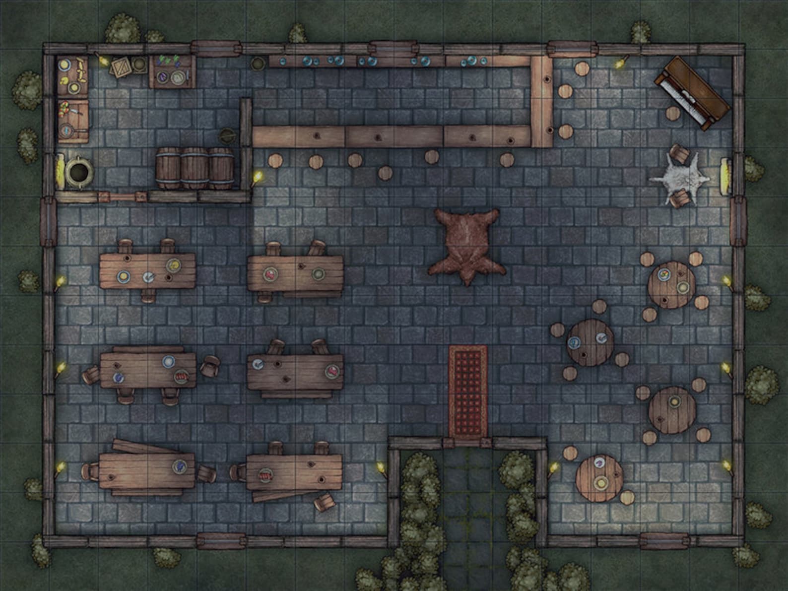 Tavern Battle Map, Dnd Battle Map, D&D, Battlemap, Dungeons and Dragons ...