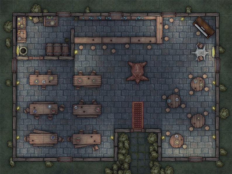 Tavern Battle Map, Dnd Battle Map, D&D, Battlemap, Dungeons and Dragons ...