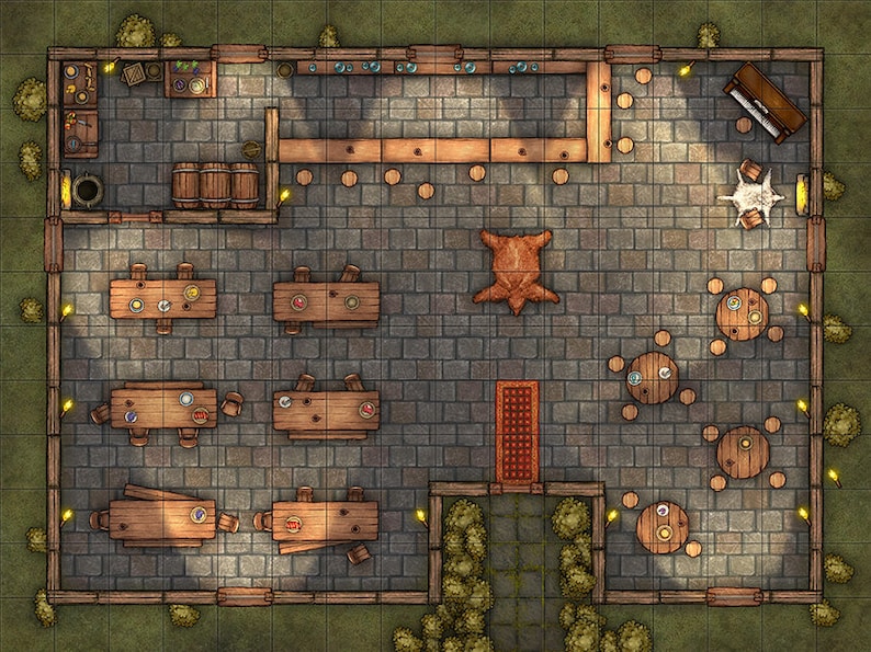 Tavern Battle Map Dnd Battle Map D&D Battlemap Dungeons - Etsy Tavern Battle Map Dnd Battle Map D&D Battlemap Dungeons - Etsy