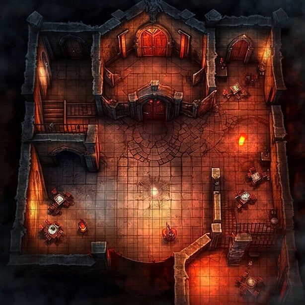 Crypt Lobby Battle Map, DnD Battle Map, D&D, Battlemap, Dungeons and ...
