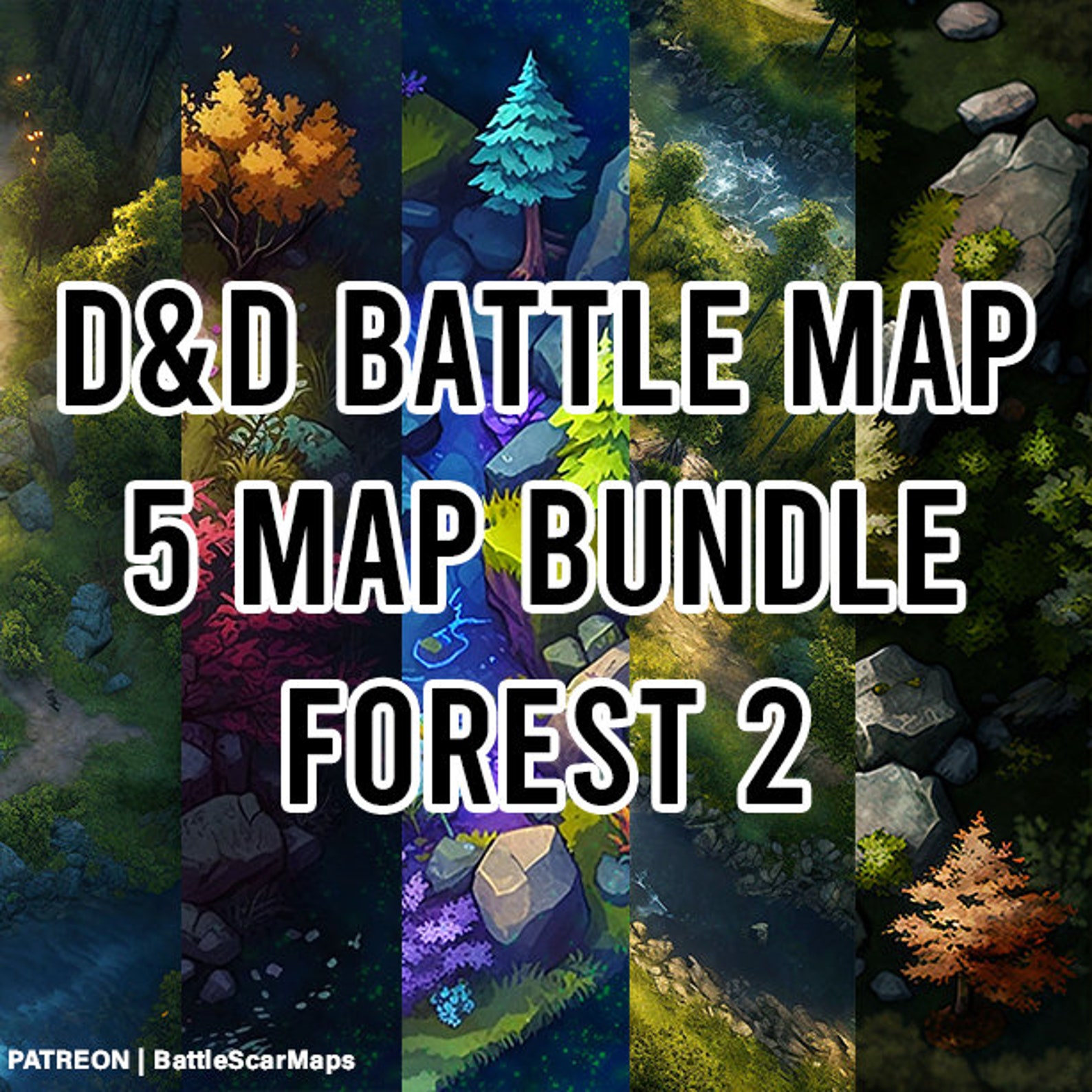 Forest Bundle 2 Battle Map, Dnd Battle Map, D&D, Battlemap, Dungeons ...