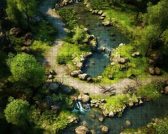 Forest Path Creek Battle Map, D&D Battle Map, VTT Digital Map for RPG ...