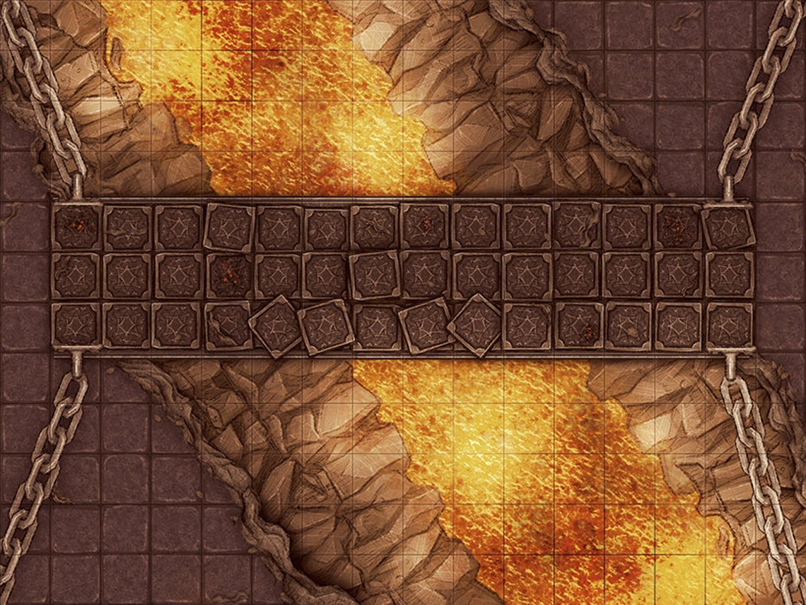 Lava Bridge Battle Map Dnd Battle Map D&D Battlemap - Etsy