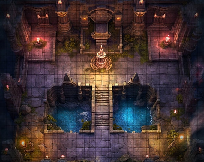 10 Cyberpunk Temple Battlemaps, Sci Fi, Dnd Battle Map, Cyberpunk, D&D ...