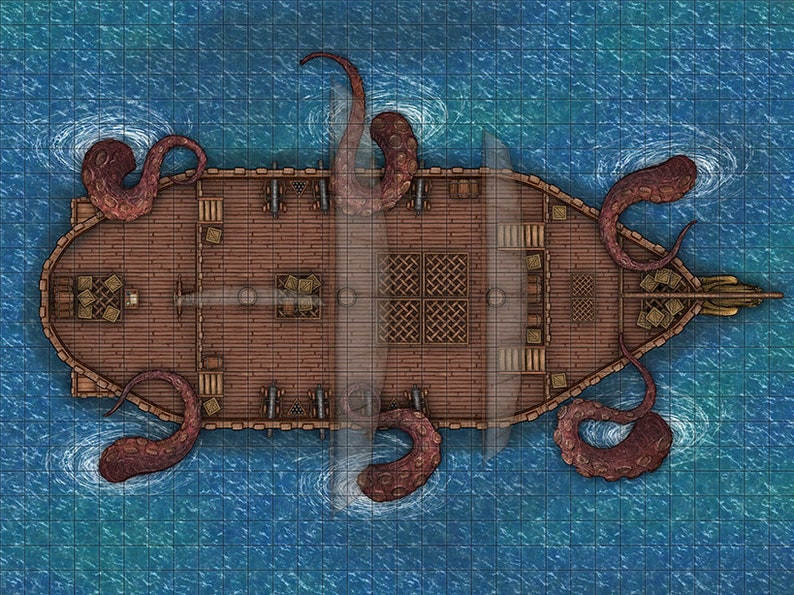 Ship Kraken Battle Map Dnd Battle Map D&D Battlemap - Etsy
