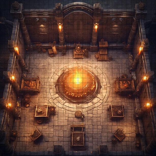 Fire Temple Battle Map, Dnd Battle Map, D&D, Battlemap, Dungeons and ...