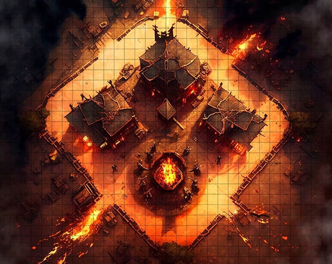 Hell Rises Battle Map, Dnd Battle Map, D&D, Battlemap, Dungeons and ...