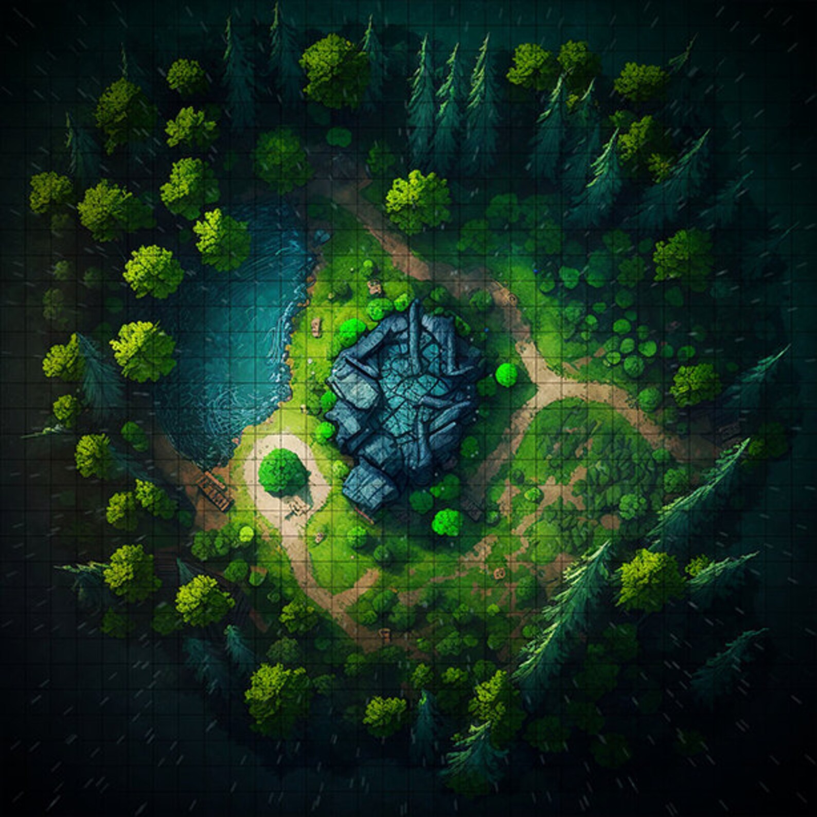 Hidden Oasis Battle Map, Dnd Battle Map, D&D, Battlemap, Dungeons and ...