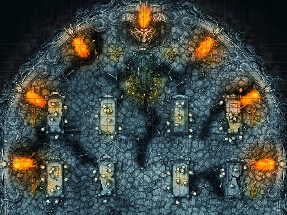 The Crypts Boss Battle Map Dnd Battle Map D&D Battlemap - Etsy