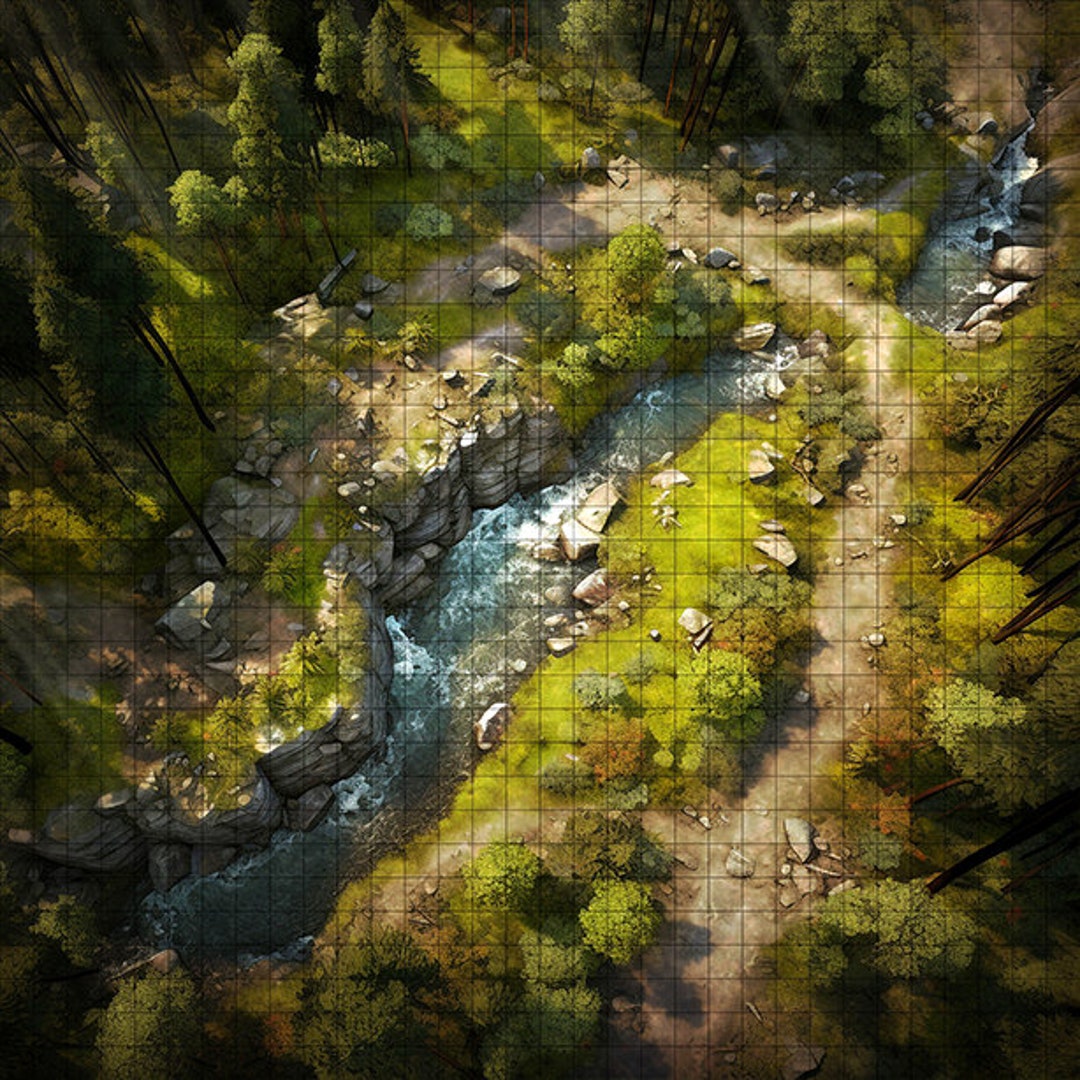 Trail Bend Battle Map, Dnd Battle Map, D&D, Battlemap, Dungeons and ...