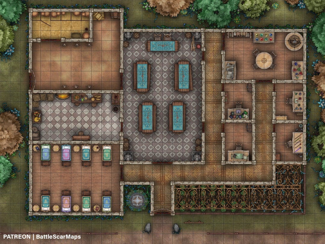 Arcane Guild Hall Battle Map, Dnd Battle Map, D&D, Battlemap, Dungeons ...