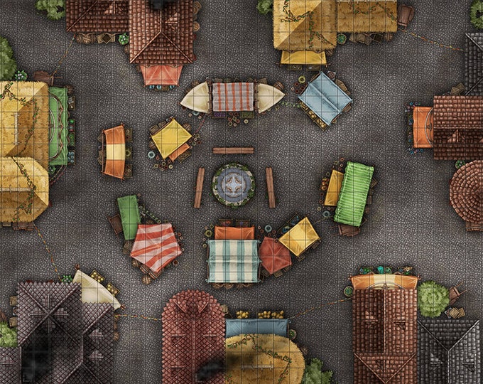 Town Market Battle Map Dnd Battle Map D&D Battlemap - Etsy Canada