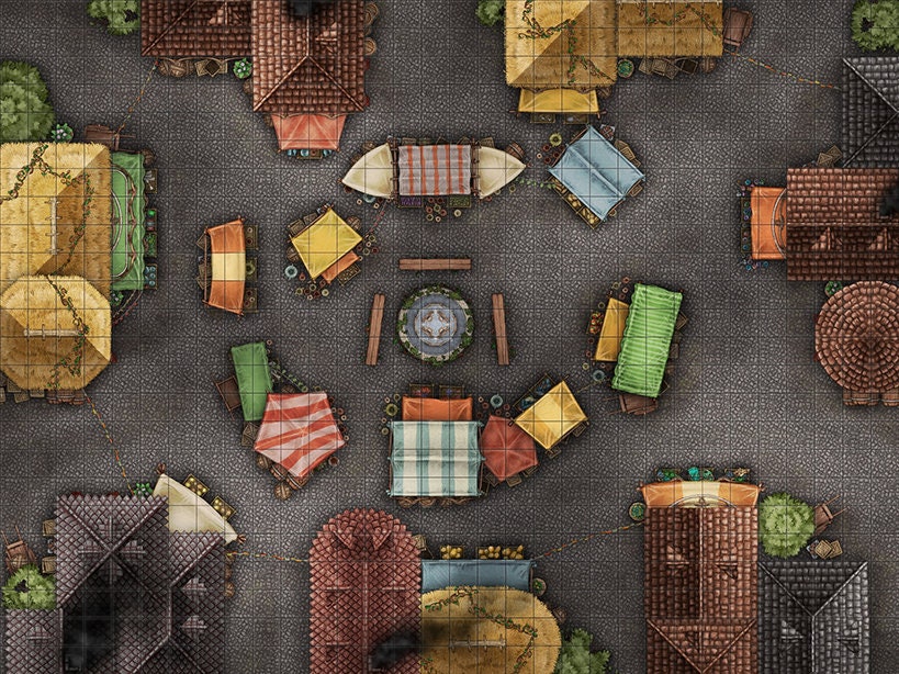 Town Market Battle Map Dnd Battle Map D&D Battlemap - Etsy UK