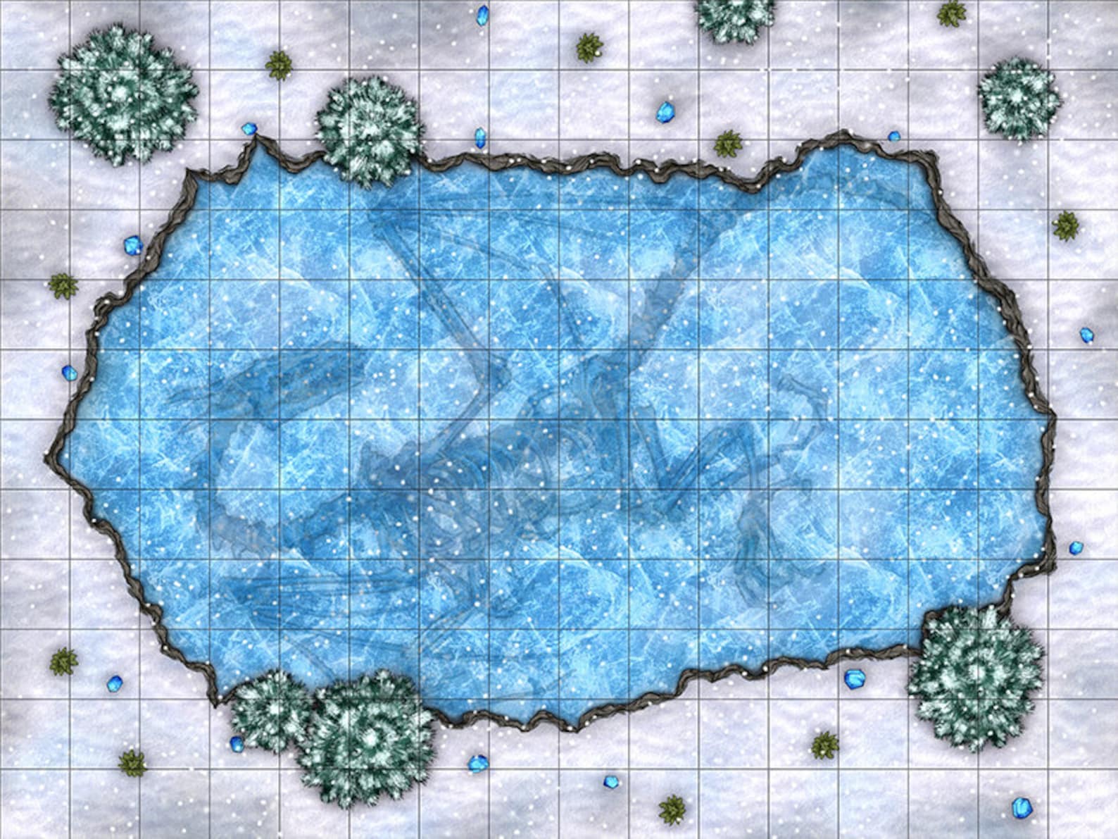Frozen Grave Battle Map, DnD Battle Map, D&D, Battlemap, Donjons et ...