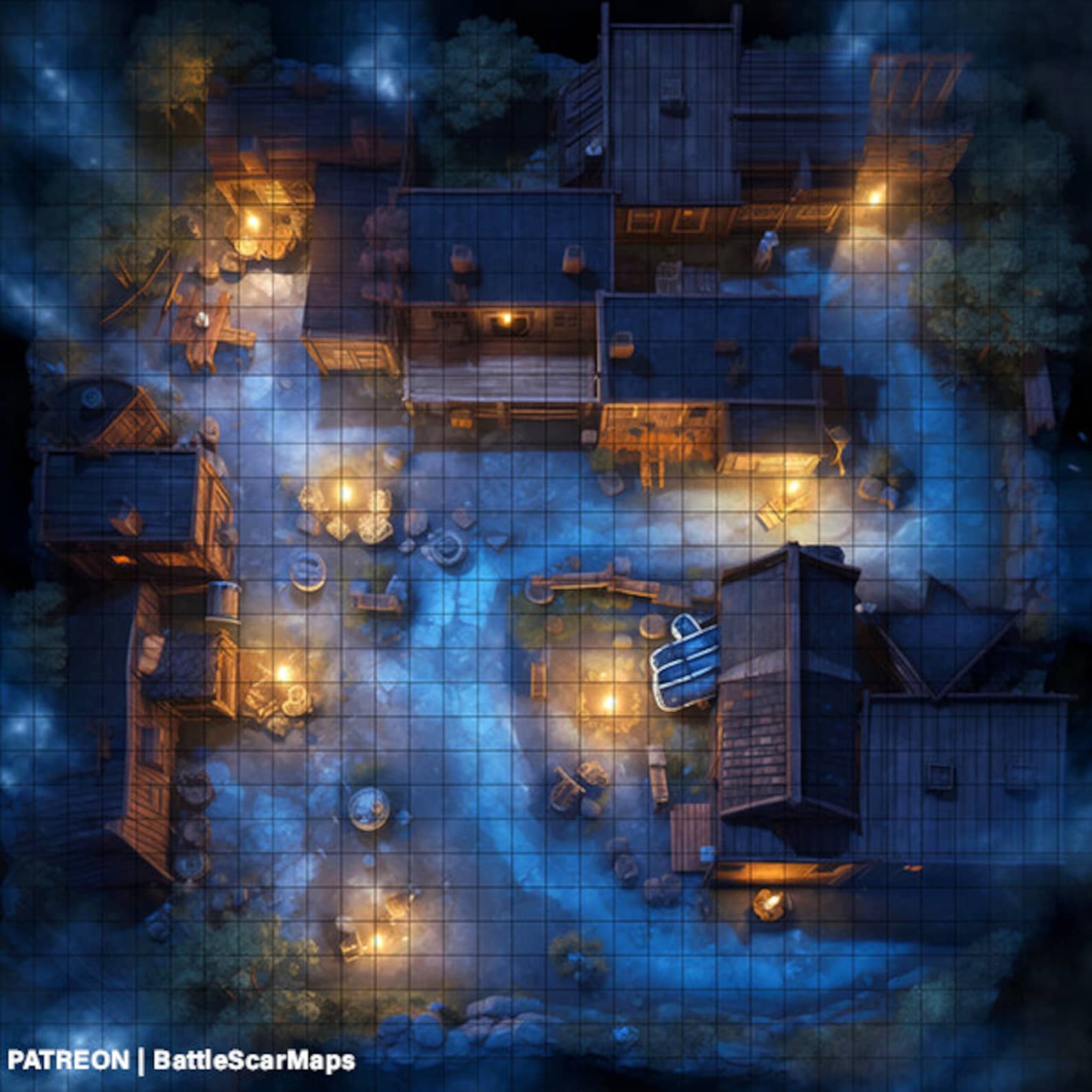 Haunted Village Battle Map, Dnd Battle Map, D&D, Battlemap, Dungeons ...