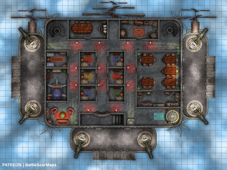 Floating Fortress Battle Map, Dnd Battle Map, D&D, Battlemap, Dungeons ...