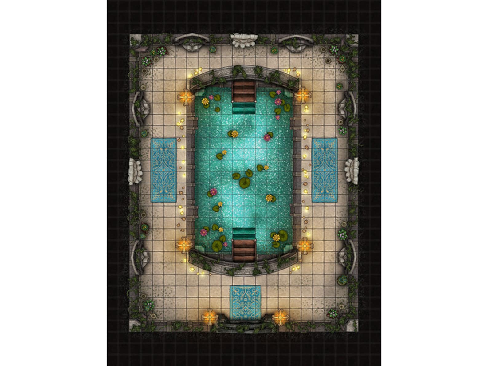 Bath House Battle Map, Dnd Battle Map, D&D, Battlemap, Dungeons and ...