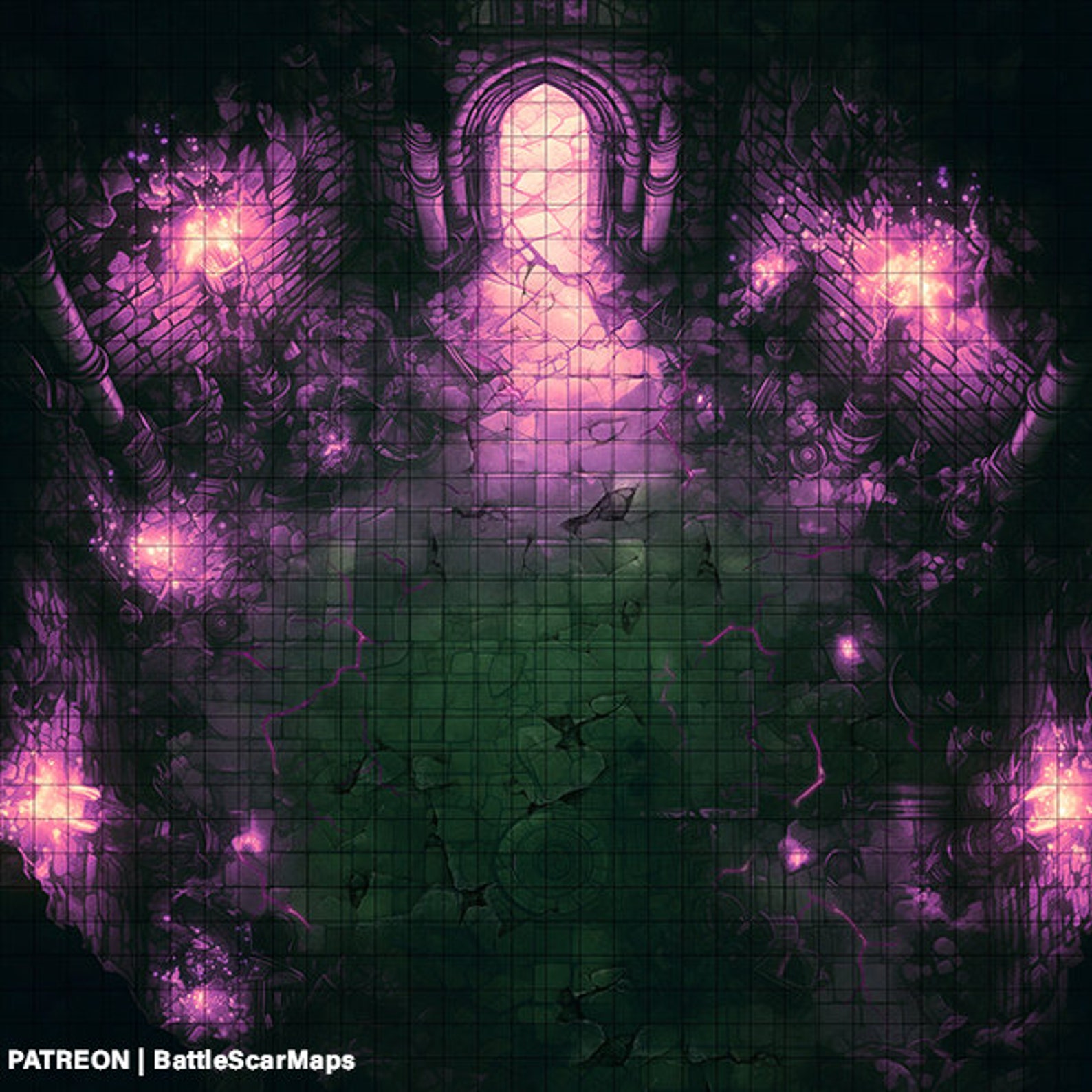 Necrotic Tomb Battle Map, Dnd Battle Map, D&D, Battlemap, Dungeons and ...