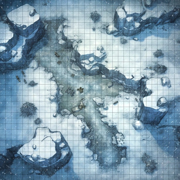 Frozen River Battle Map, Dnd Battle Map, D&D, Battlemap, Dungeons and ...