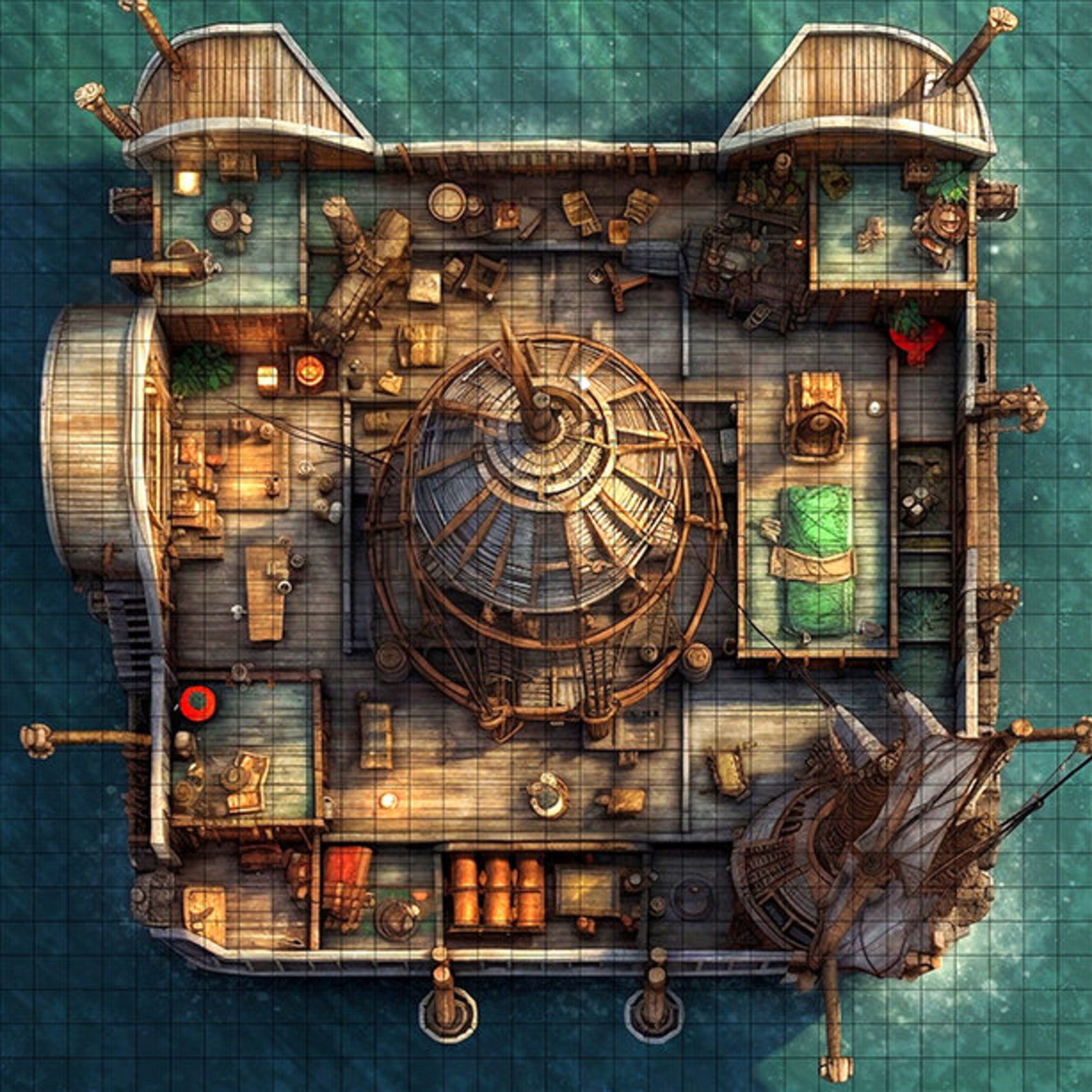 Port Rig 2 Battle Map, Dnd Battle Map, D&D, Battlemap, Dungeons and ...