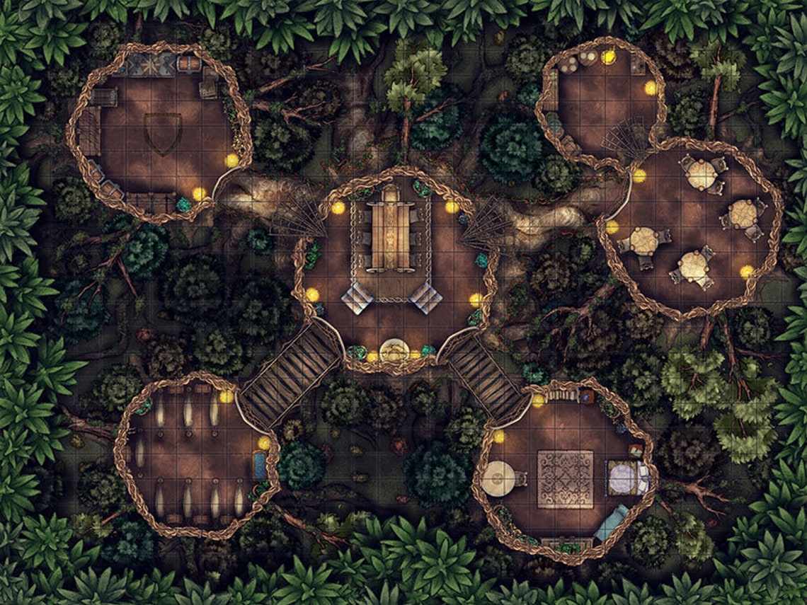 Tree Top Base Battle Map Dnd Battle Map D&D Battlemap - Etsy UK