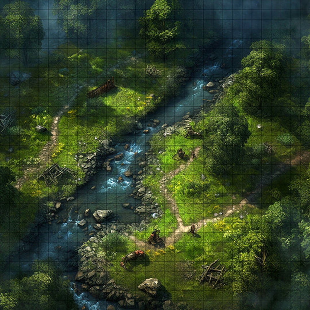 Forest Stream 2 Battle Map, Dnd Battle Map, D&D, Battlemap, Dungeons ...