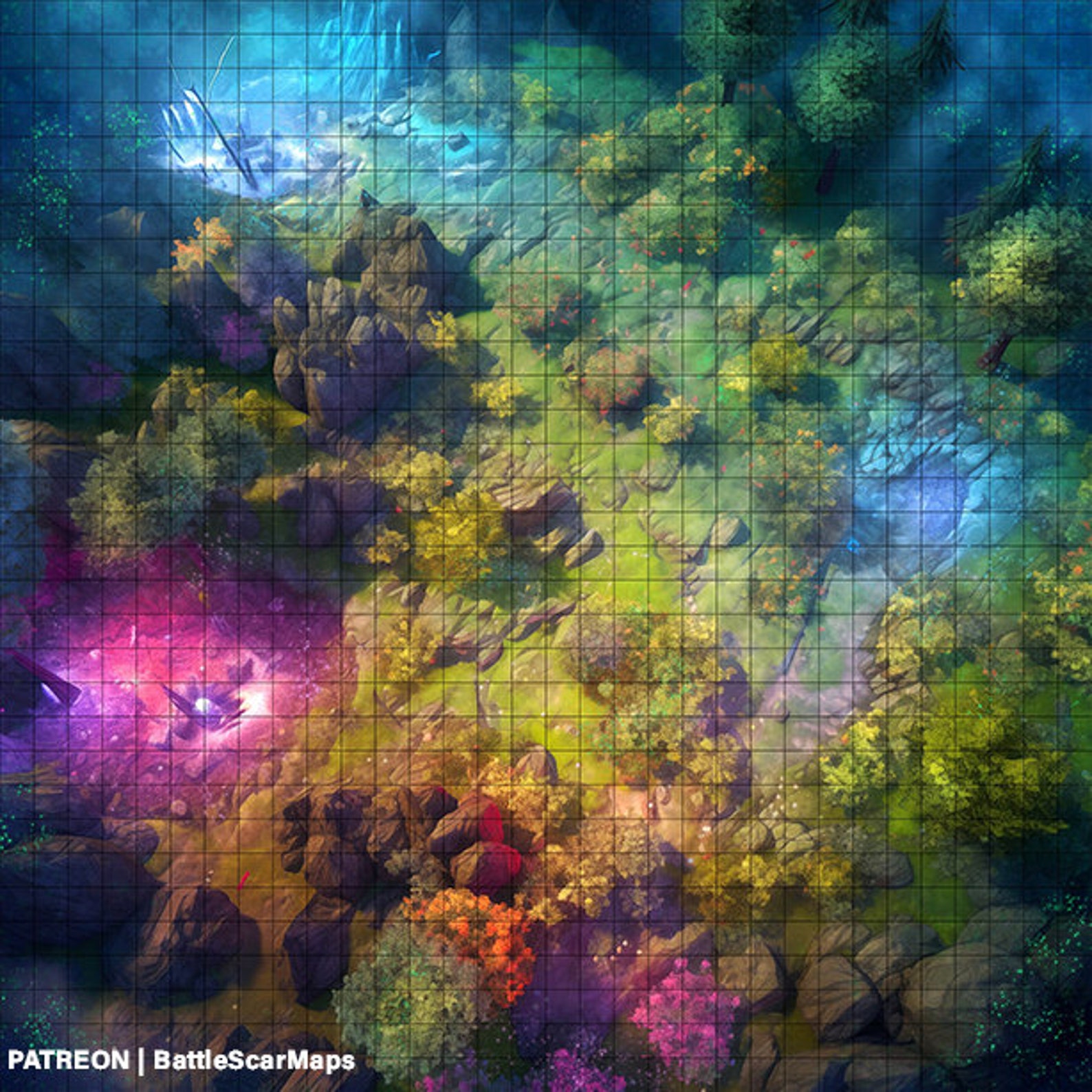 Feywild Magic Battle Map, Dnd Battle Map, D&D, Battlemap, Dungeons and ...