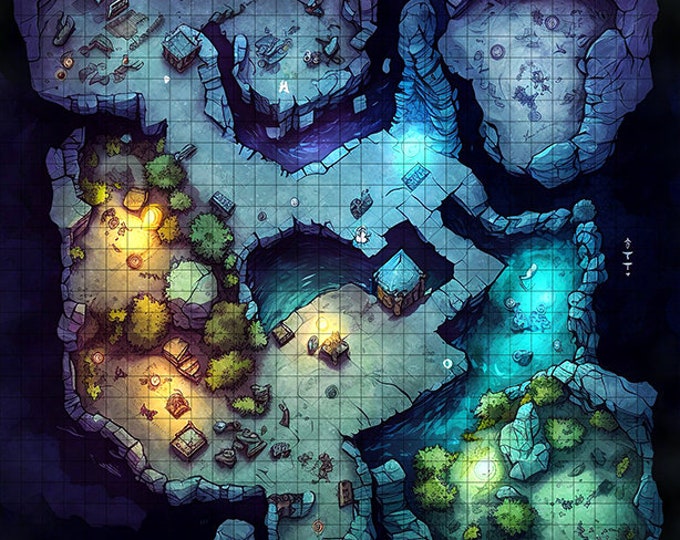 10 Twisting Caverns Battle Maps, Underdark, Battle Map, Pathfinder, D&D ...