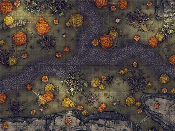 Halloween Wald Schlacht karte DnD Battle Map D&D Battlemap - Etsy ...