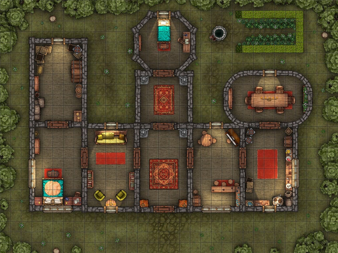 Barons Manor Battle Map Dnd Battle Map Dandd Battlemap Dungeons And Dragons 5e Roll20