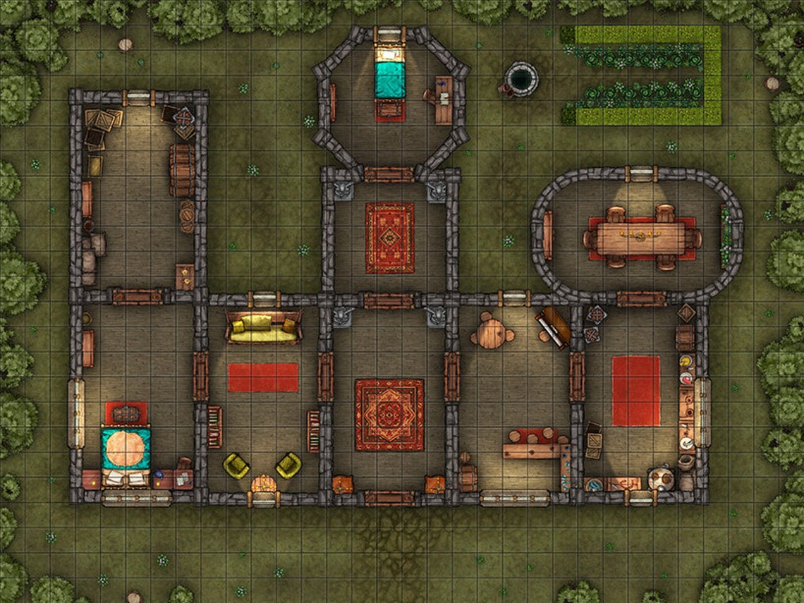 Baron's Manor Battle Map Dnd Battle Map D&D Battlemap - Etsy