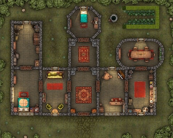 Dnd Battle Map Mansion - Etsy