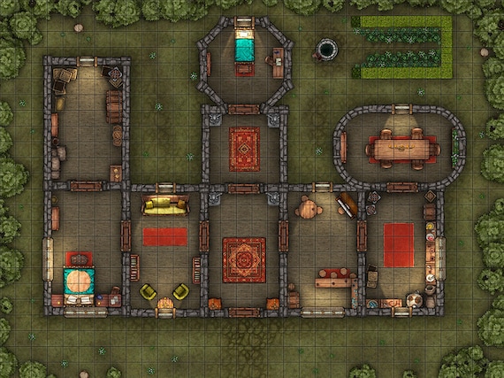 Baron's Manor Battle Map Dnd Battle Map D&D Battlemap - Etsy